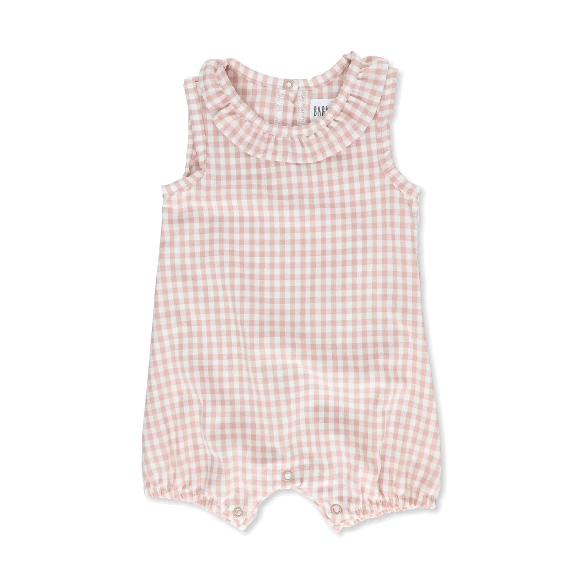 Frilly Neck Rompers - Gingham | Cute Baby Clothing — BABAFISHEES